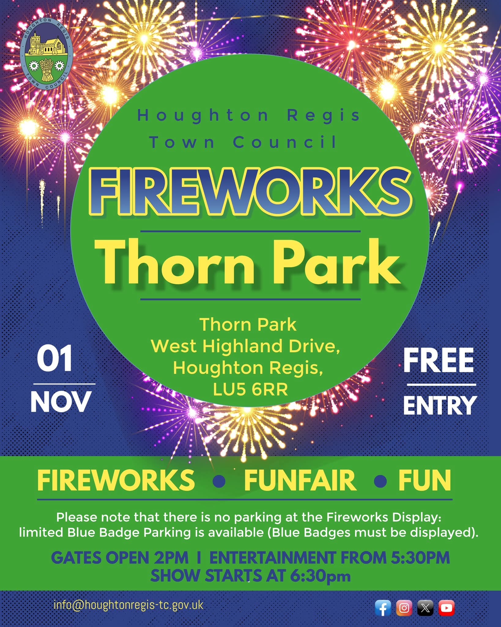 🎆 Free Fireworks 2025 - Thorn Park, Houghton Regis | What's Up ...