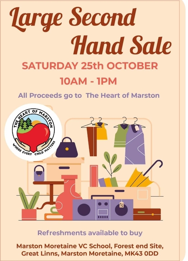 🛍 Large Second-hand Sale - Marston Moreteyne VC School | What's Up ...