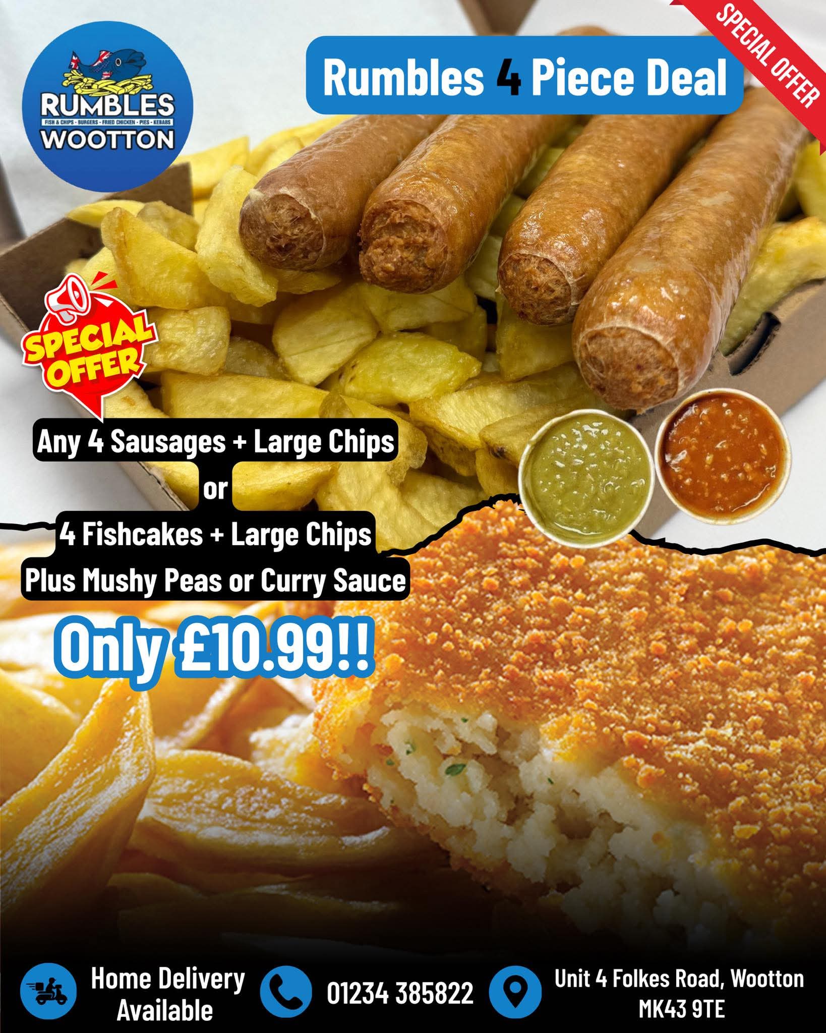 💥 4 PIECE DEAL FOR ONLY £10.99 - Rumbles, Wootton | What's Up ...